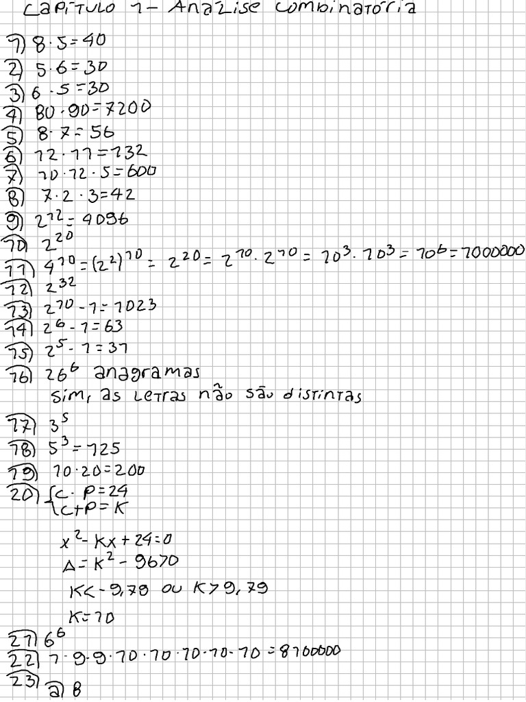 Capítulo 1 - Análise Combinatória-Mesclado-Compactado | PDF