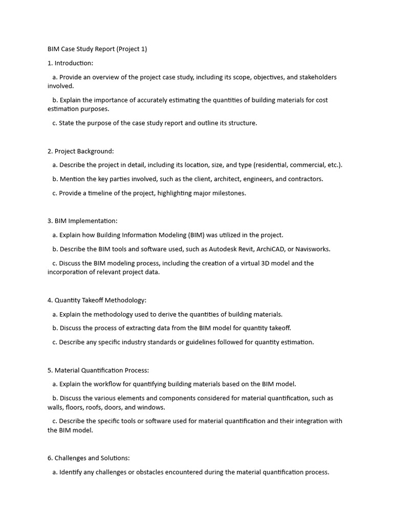 BIM Case Study Report-Guide | Download Free PDF | Building Information Modeling | Computing