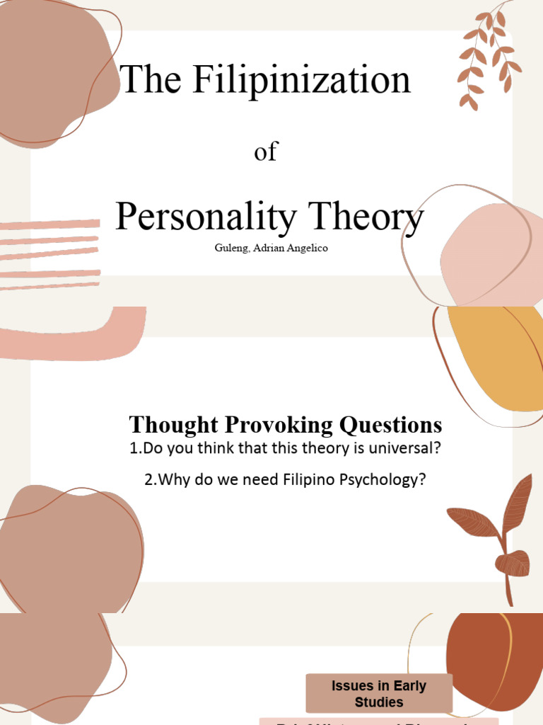 Filipinization of Personality Theory | PDF | Psychology | Psychological ...
