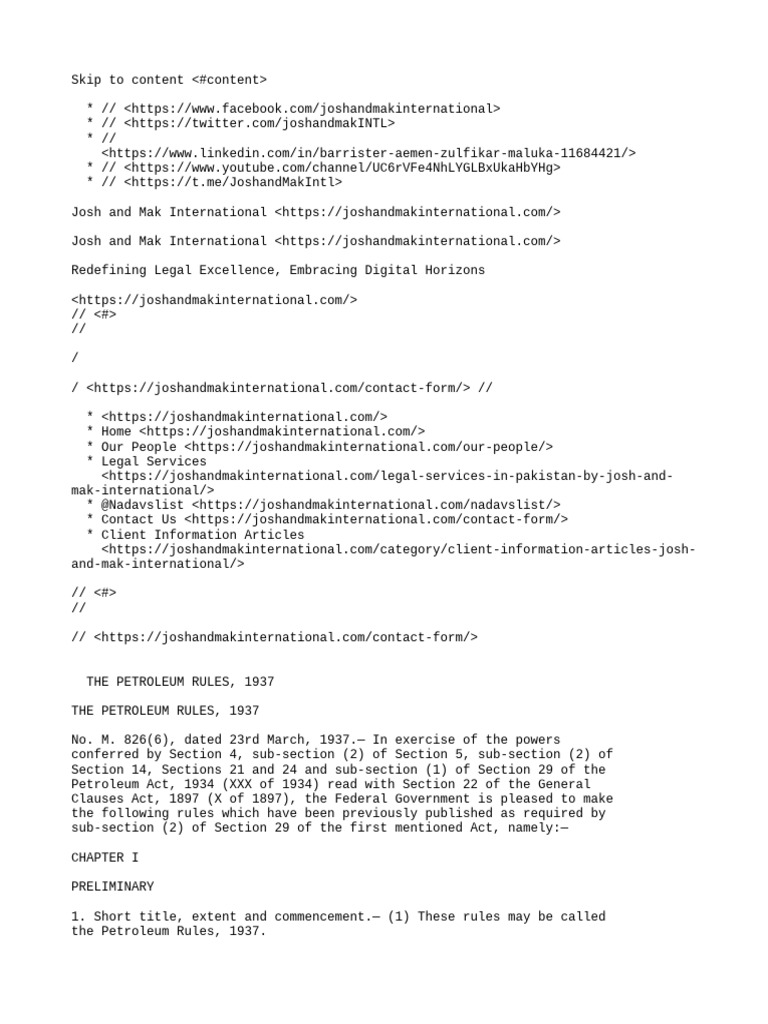The PETROLEUM RULES, 1937 - Josh and Mak International | PDF | Ships ...