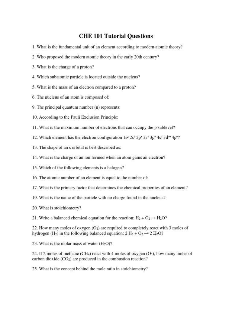 Tutorial Question | PDF | Gases | Mole (Unit) Tutorial Question | PDF | Gases | Mole (Unit)