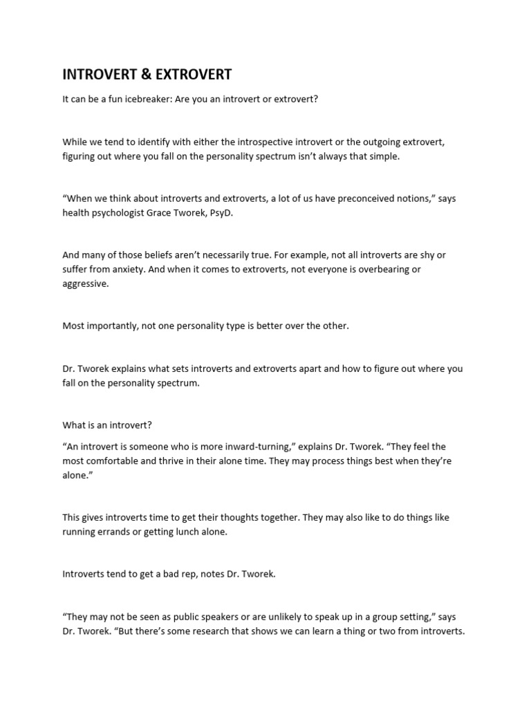 Personalities | PDF | Extraversion And Introversion | Cognitive Science