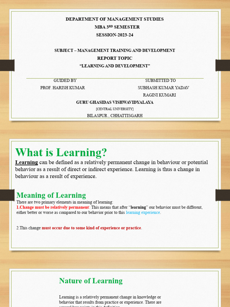 Presentation MTD | PDF | Learning | Behaviorism