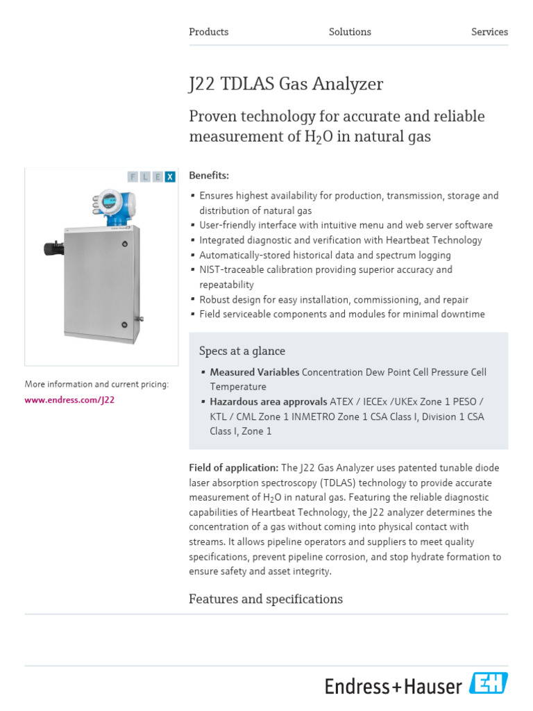 Endress-Hauser J22 EN | PDF | Applied And Interdisciplinary Physics ...