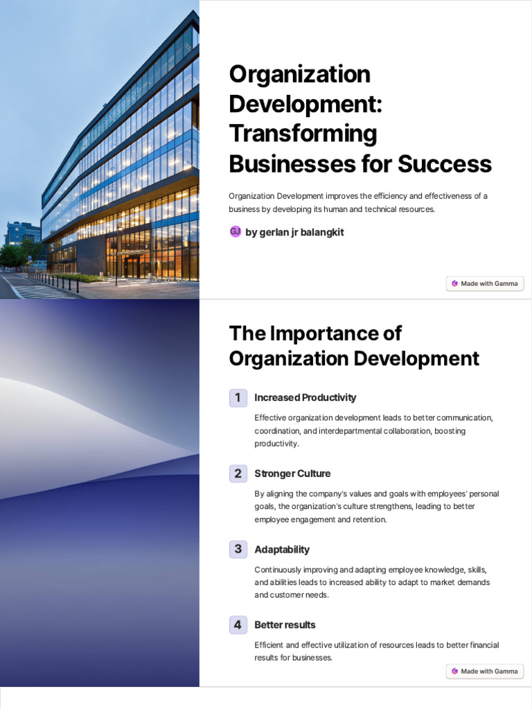 Organization Development Transforming Businesses For Success | PDF | Organization Development ...