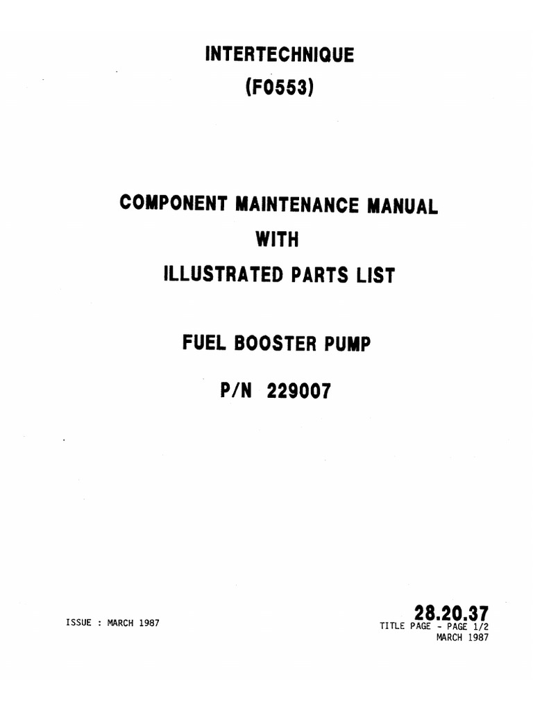 Booster Pump | PDF