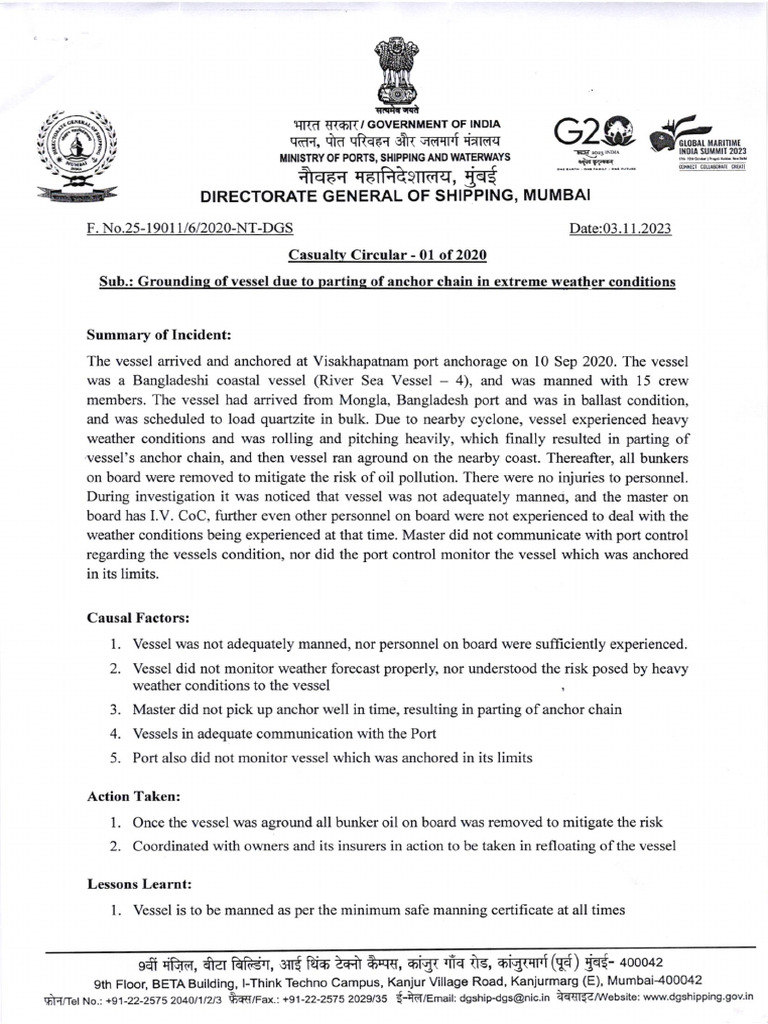 Grounding of Vessel | PDF | Watercraft | Ships