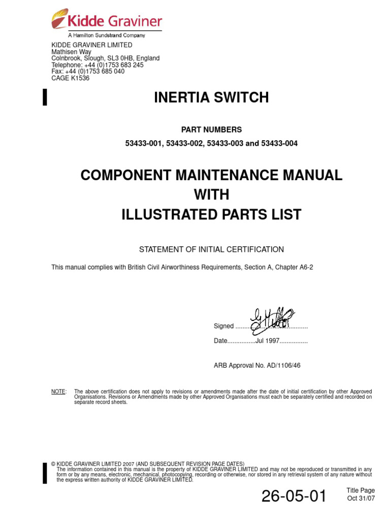 Inertia Switch Maintenance Manual Update | PDF | Electrical Resistance ...