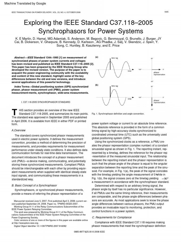 Explorando IEEE Standard C37.118-2005 | PDF | Electric Power ...