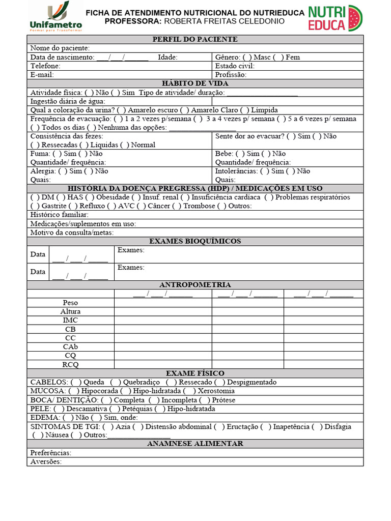 Ficha de Atendimento Unificada | PDF Ficha de Atendimento Unificada | PDF