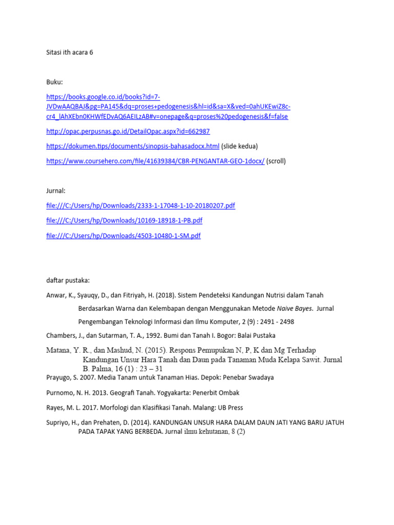 Sitasi Acara 6 | PDF