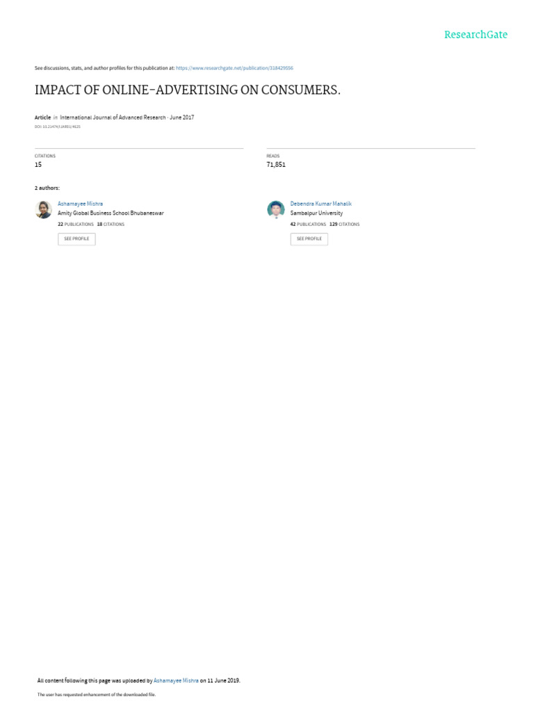 Impact of Online-Advertising On Consumers | PDF | Advertising | Online ...