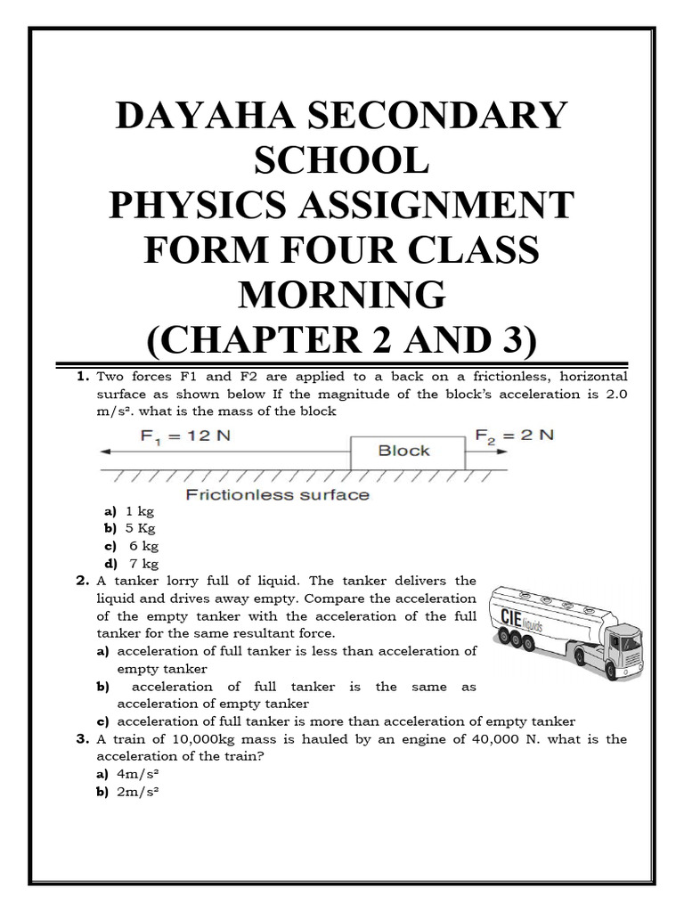 Dynamics Assignment | PDF | Acceleration | Force