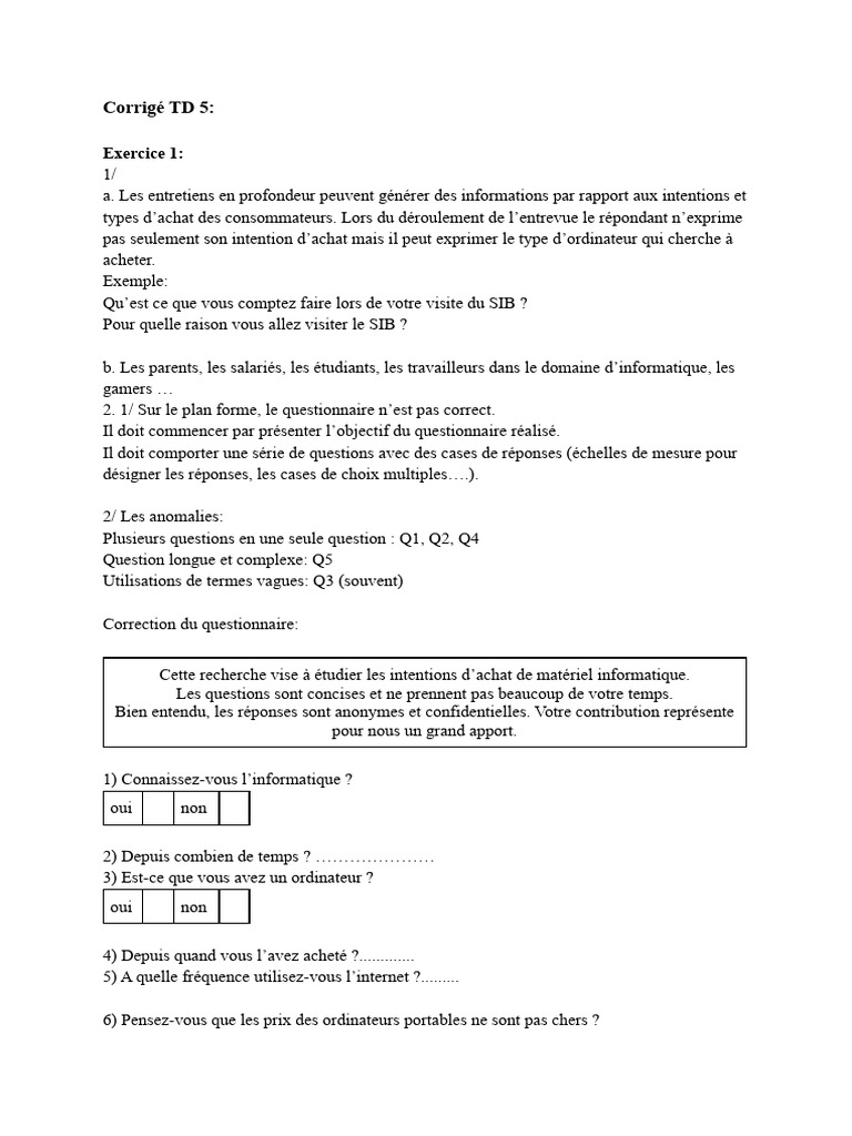 Corrigé TD 5 | PDF