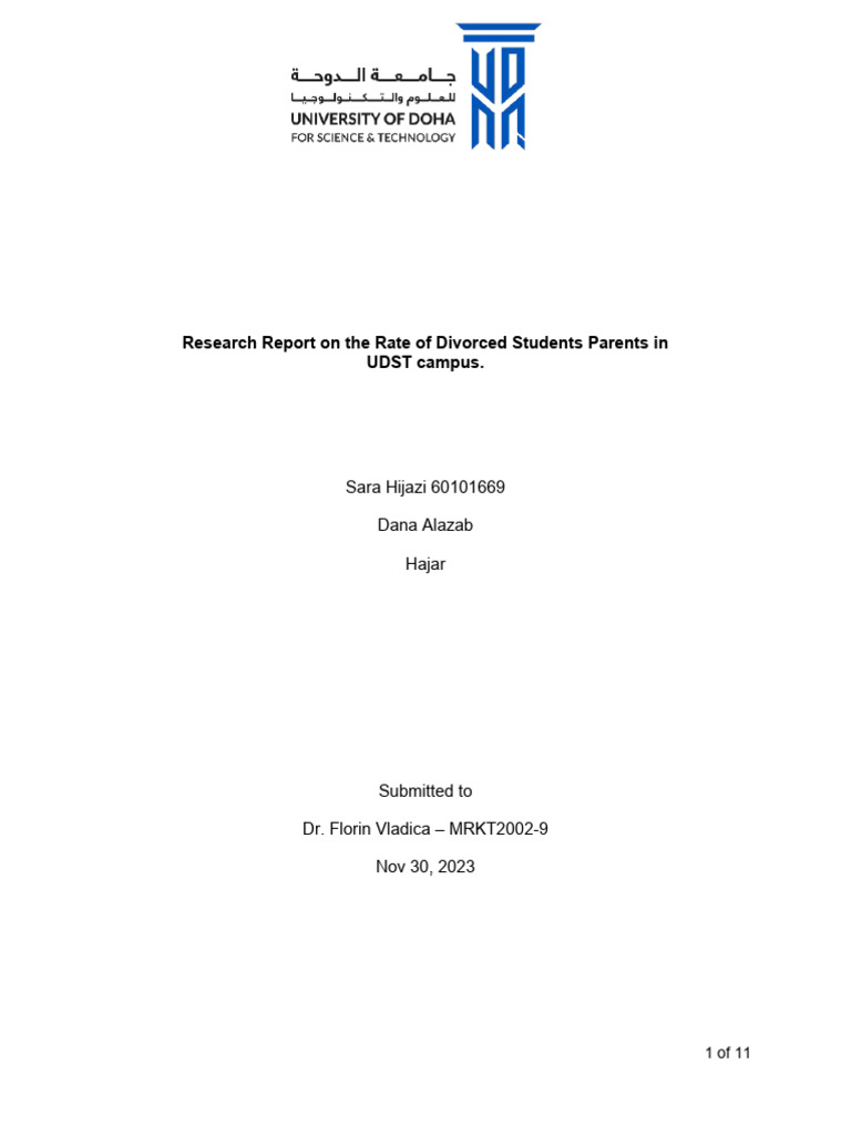 Final Repoet Marketing Resaerch | PDF | Survey Methodology | Methodology