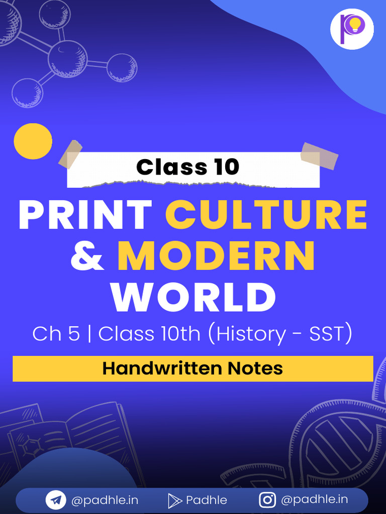 Print Culture and Modern World - Padhle 10th Notes | PDF