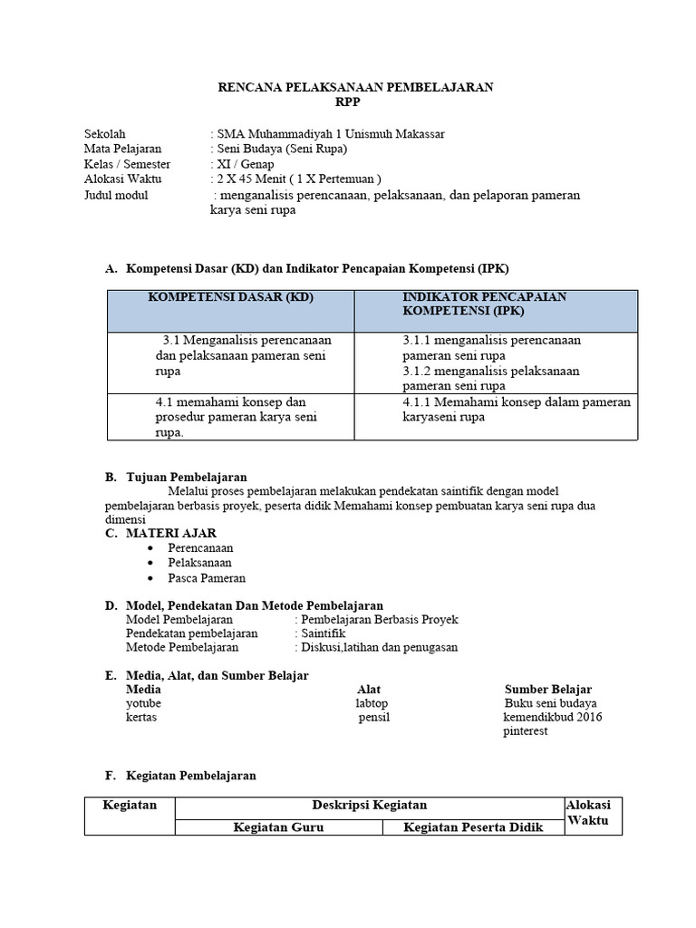 RPP XI MENGANALISIS PERENCANAAN | PDF