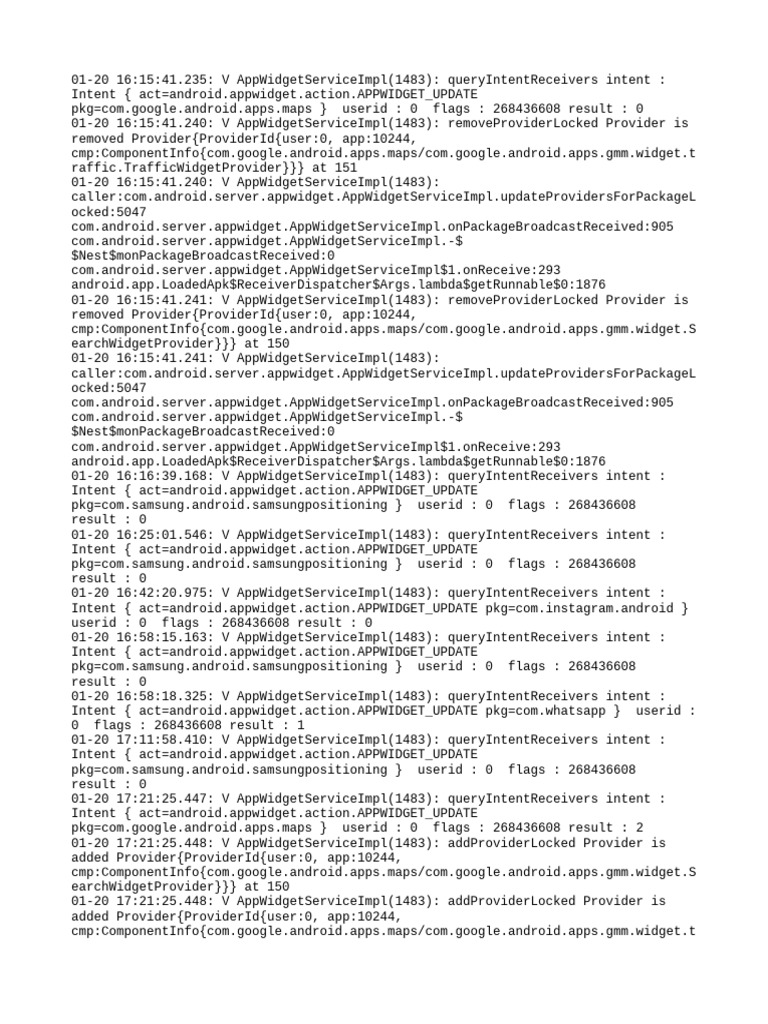 Appwidget History Log1 | PDF | Application Software | Computing