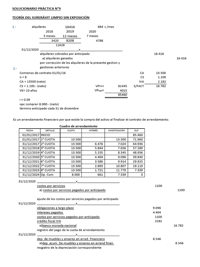 SOLUCIONARIO 9 Práctica Uatf | PDF | Depreciación | Estado de resultados