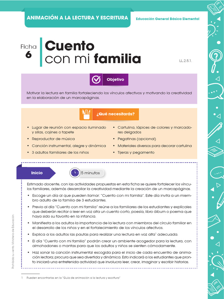 Cuento con mi familia: Lectura y creatividad | PDF | Salud y bienestar