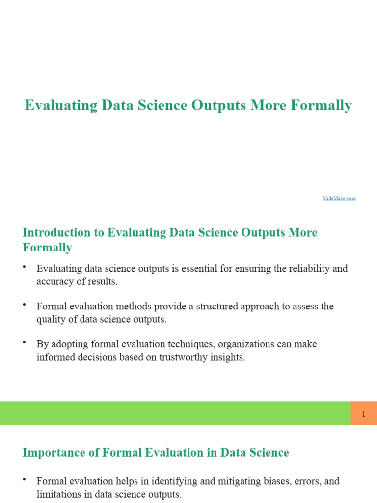 Evaluating Data Science Outputs More Formally | PDF | Accuracy And ...