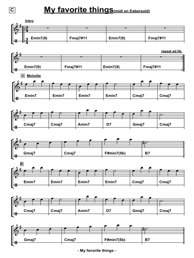 My Favorite Things (Leadsheet C) (Eab) | PDF