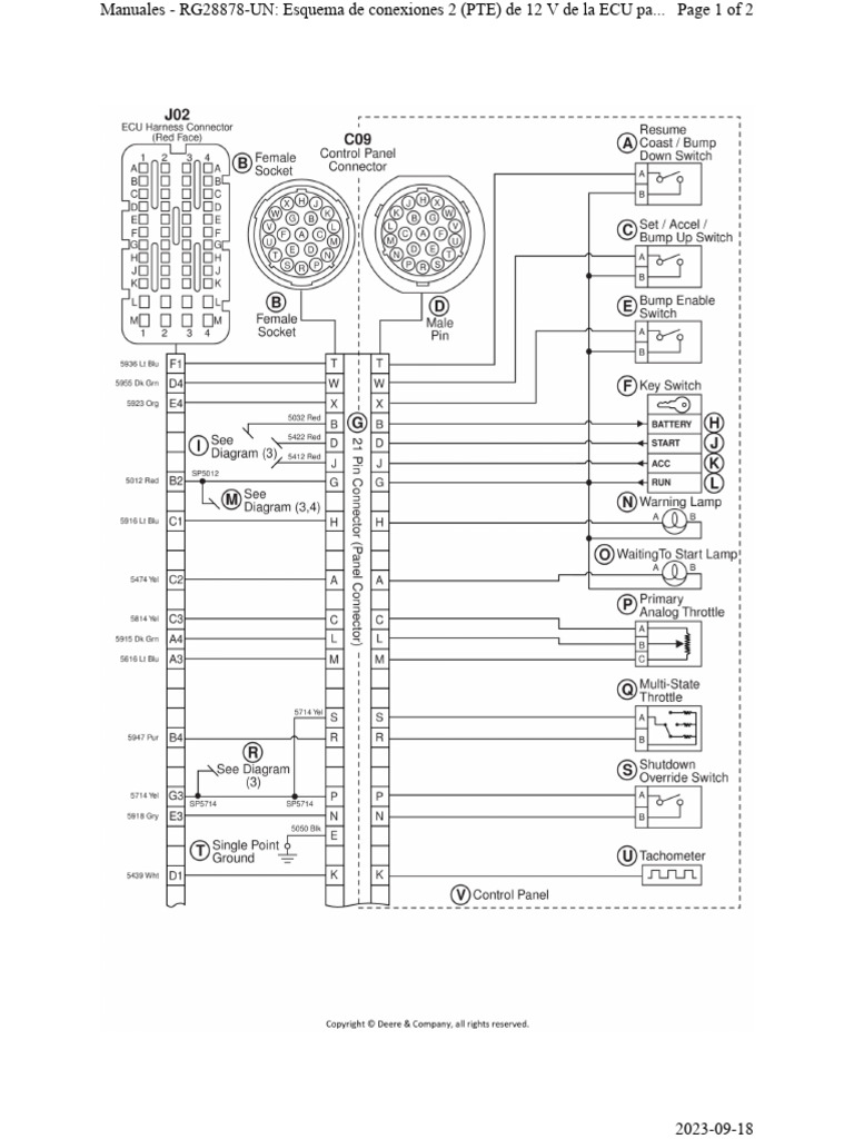 Diagrama de Conexiones 2 (PTE) de 12 V de La ECU para 4,5 L | PDF
