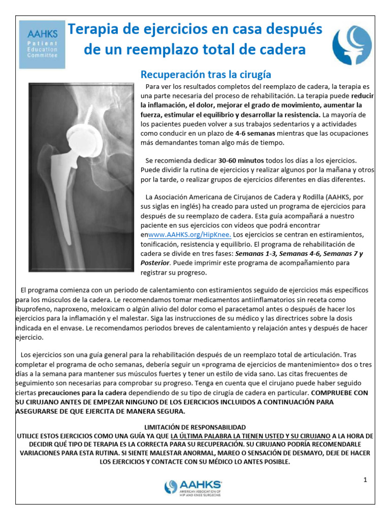Hip Exercises Print Guide PR ES Revised1 | PDF | Rodilla | Pie