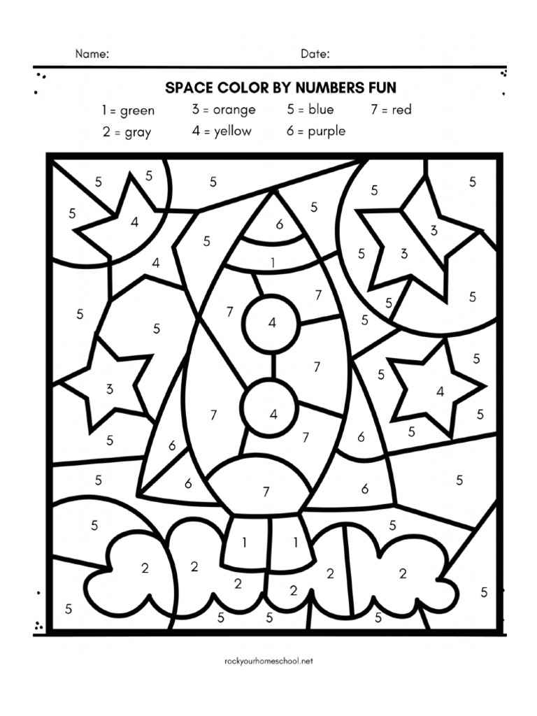 Space Color by Number Activities Pack | PDF | Language Arts ...