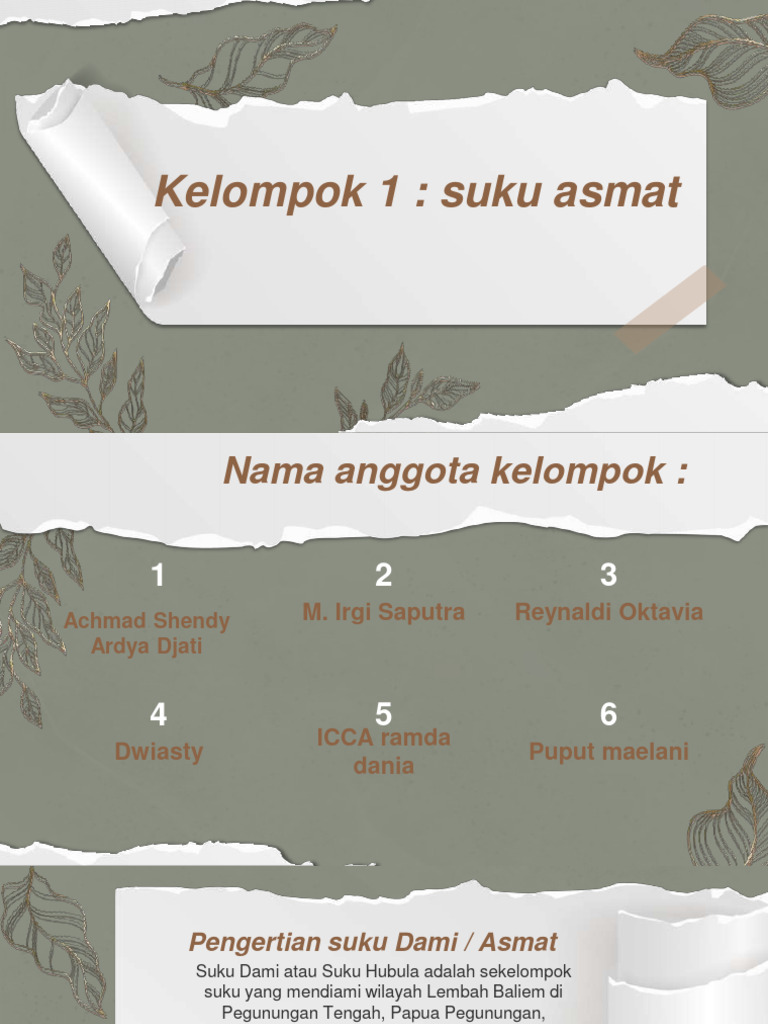 Materi Suku Dami Atau Asmat | PDF