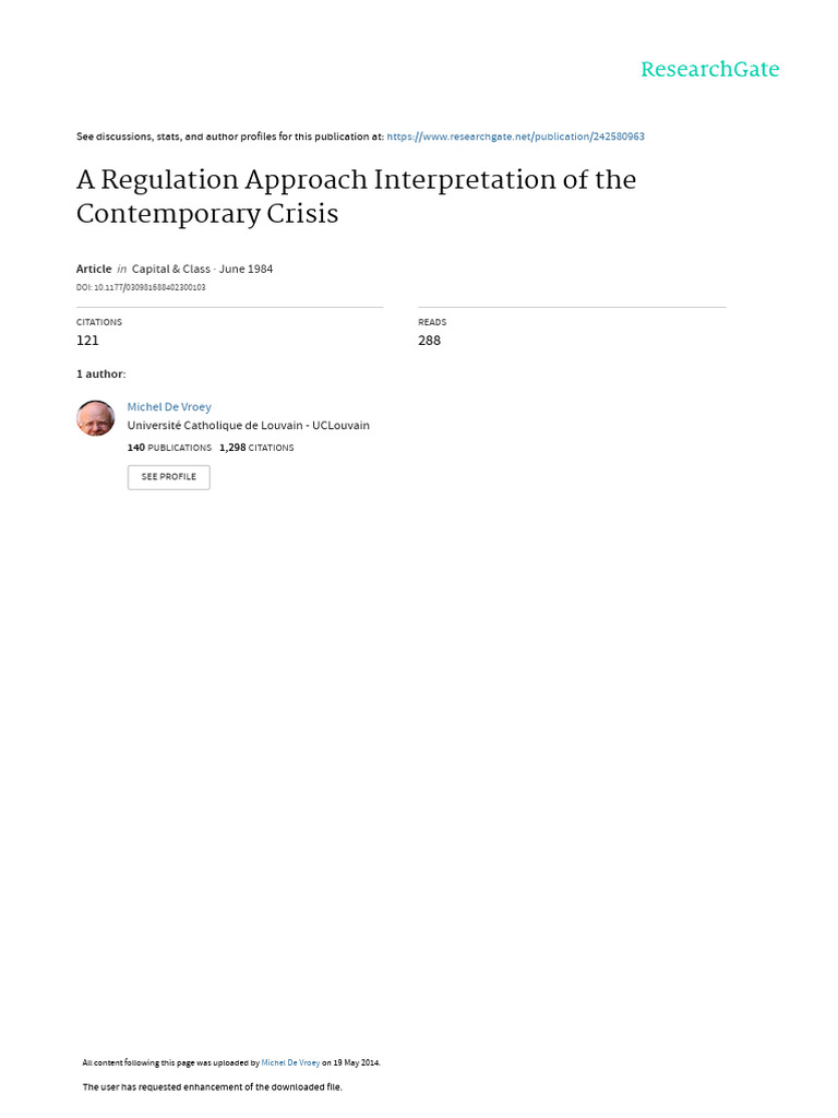 A Regulation Approach Interpretation of The Contem | PDF | Balance Of ...