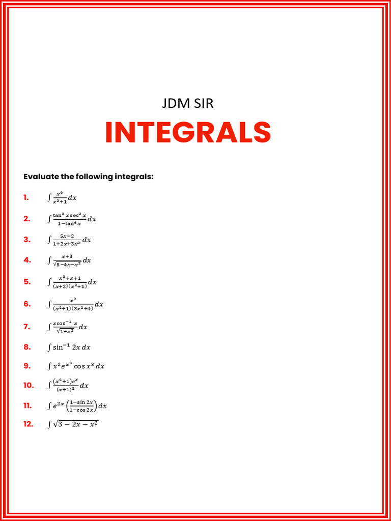 Integrals Dpp2 | PDF