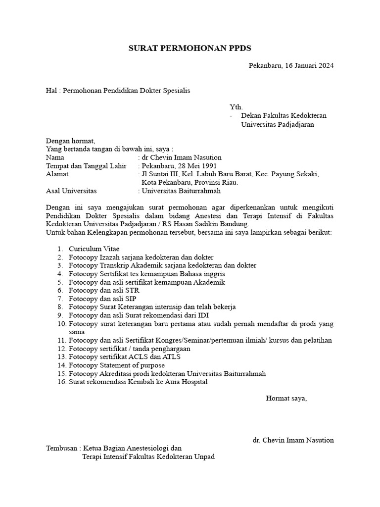 Surat Permohonan Ppds | PDF