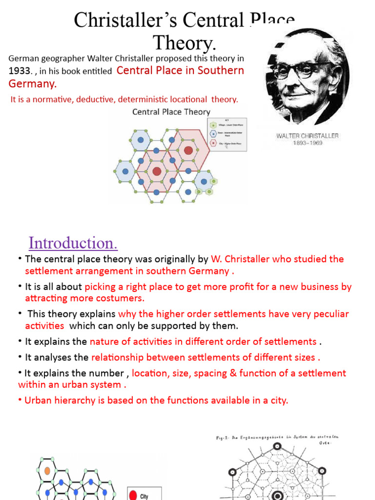Christaller's Central Place Theory Explained | PDF | Economies