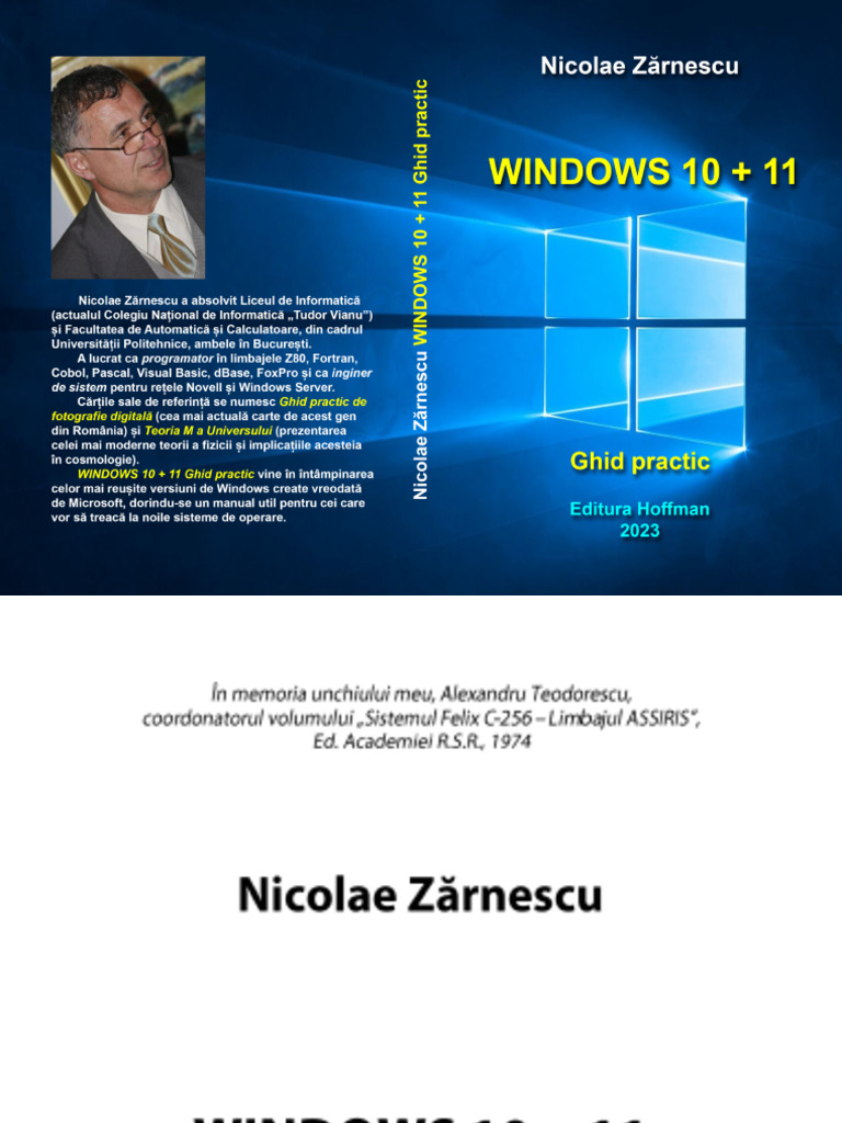 Nicolae Zarnescu WINDOWS 10 11 GHID PRAC | PDF