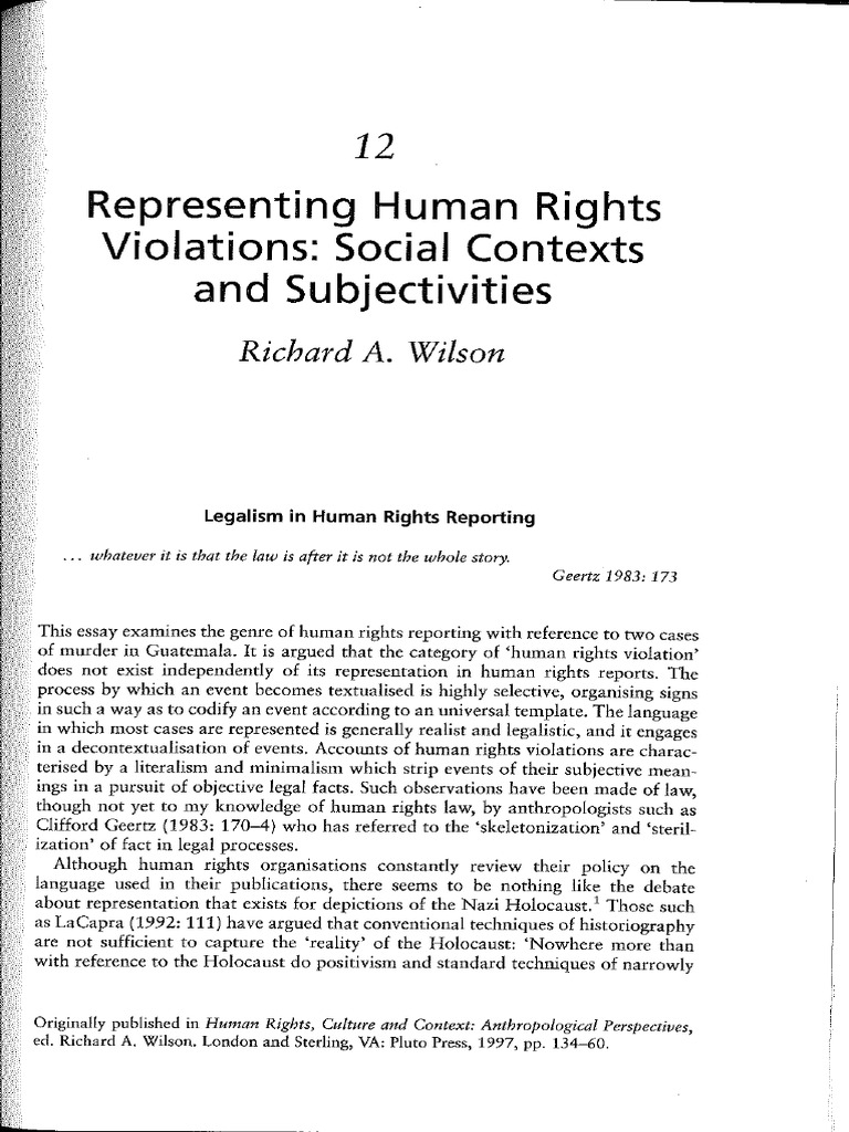 Human Right An Anthropological Reader Final | PDF