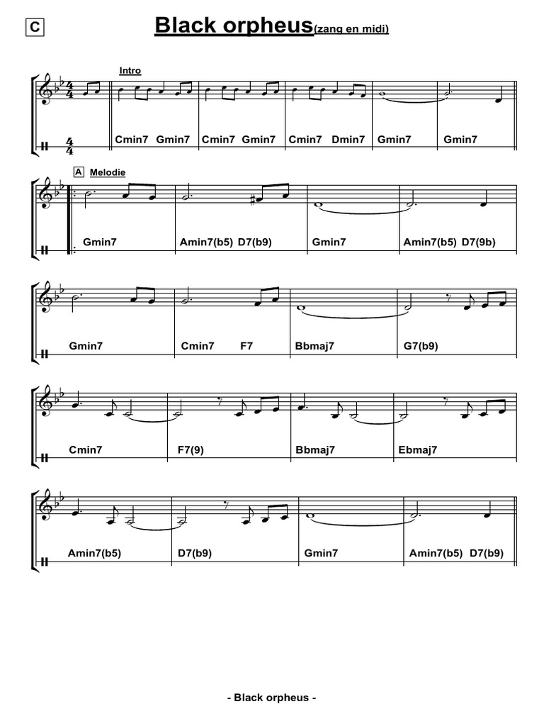Black Orpheus (Leadsheet in C) (Zang en Midi) | PDF