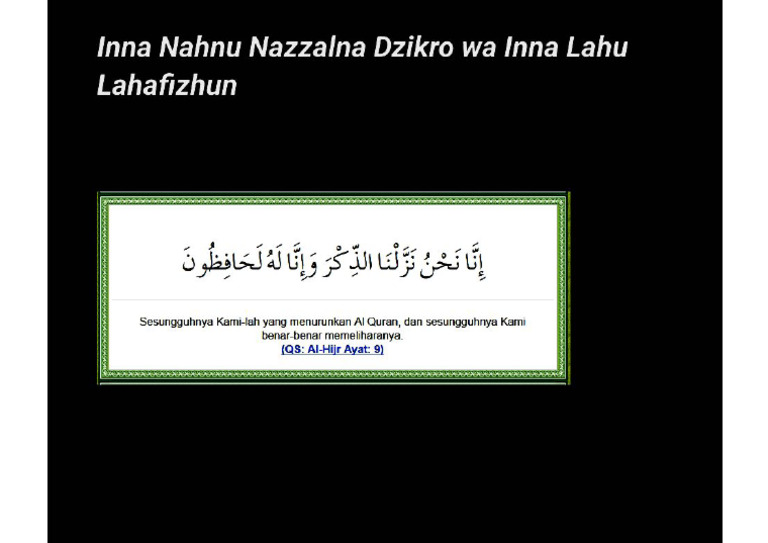 Inna Nahnu Nazzalna | PDF