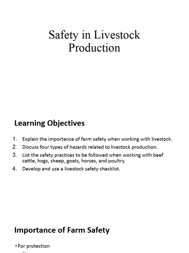 Safety in Livestock Production | PDF | Cattle | Occupational Safety And ...