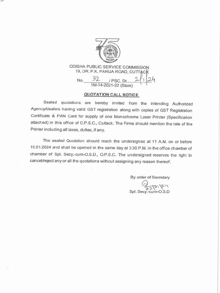 Quotation Call 32 2024 | PDF