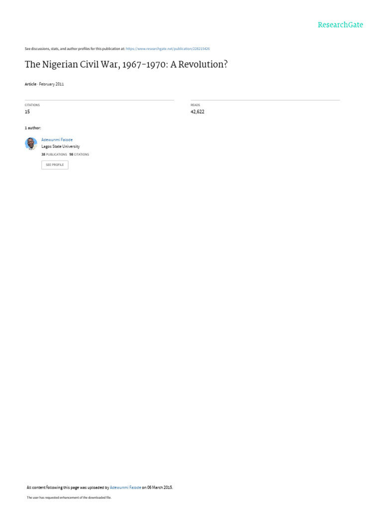 The Nigerian Civil War 1967-1970 A Revolution | PDF | Revolutions ...