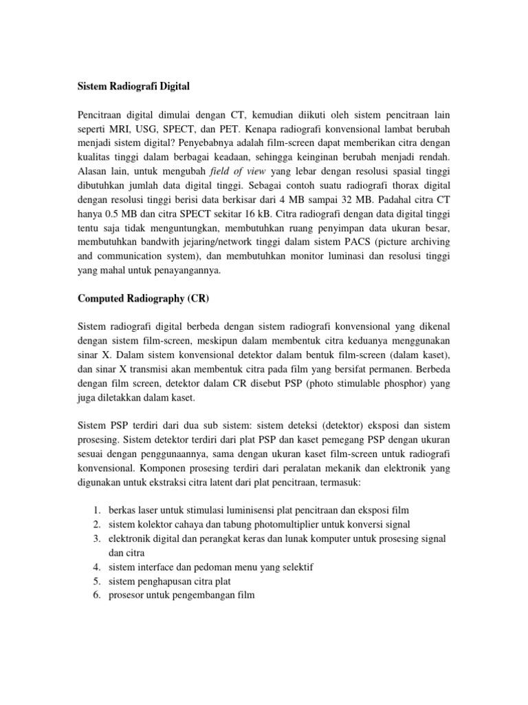 Reseptor Citra - Digital Radiography | PDF | Sains & Matematika