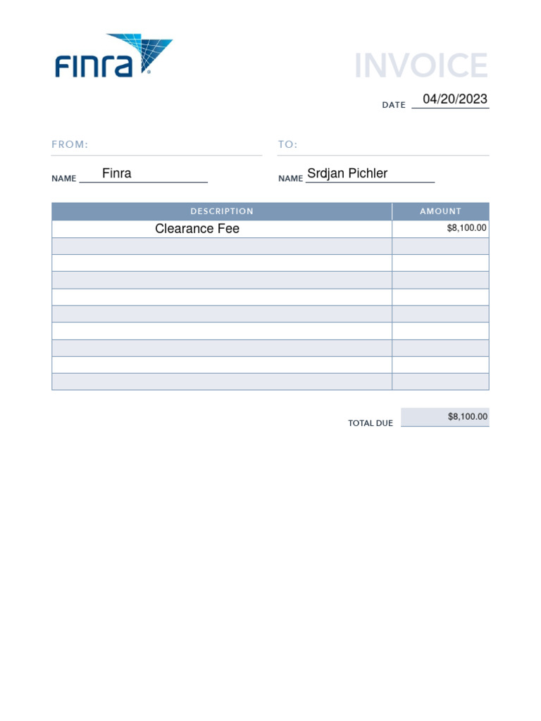 Clearance Fee Invoice | PDF