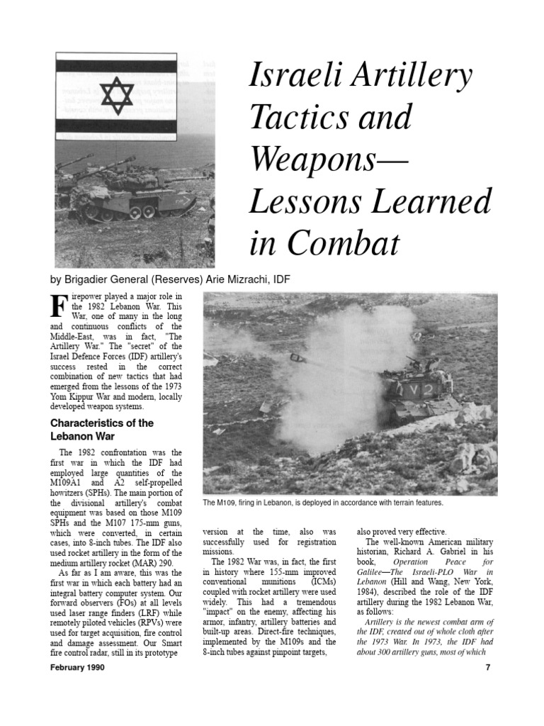 Israeli Artillery Tactics and Weapons (1990) | PDF | Artillery | Tanks