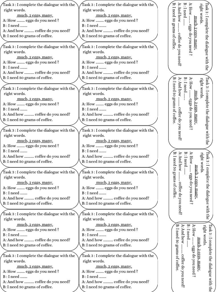Ms2 Printable Task How Much How Many | PDF | Hot Drinks | Drink