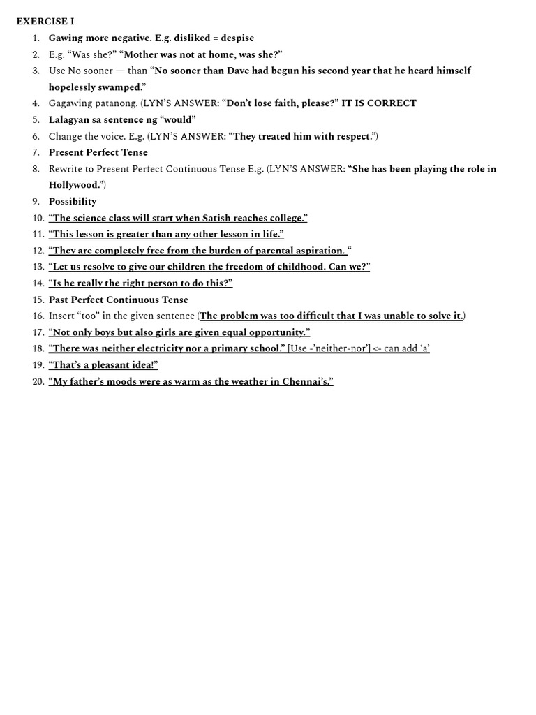 Reading Excercise | PDF
