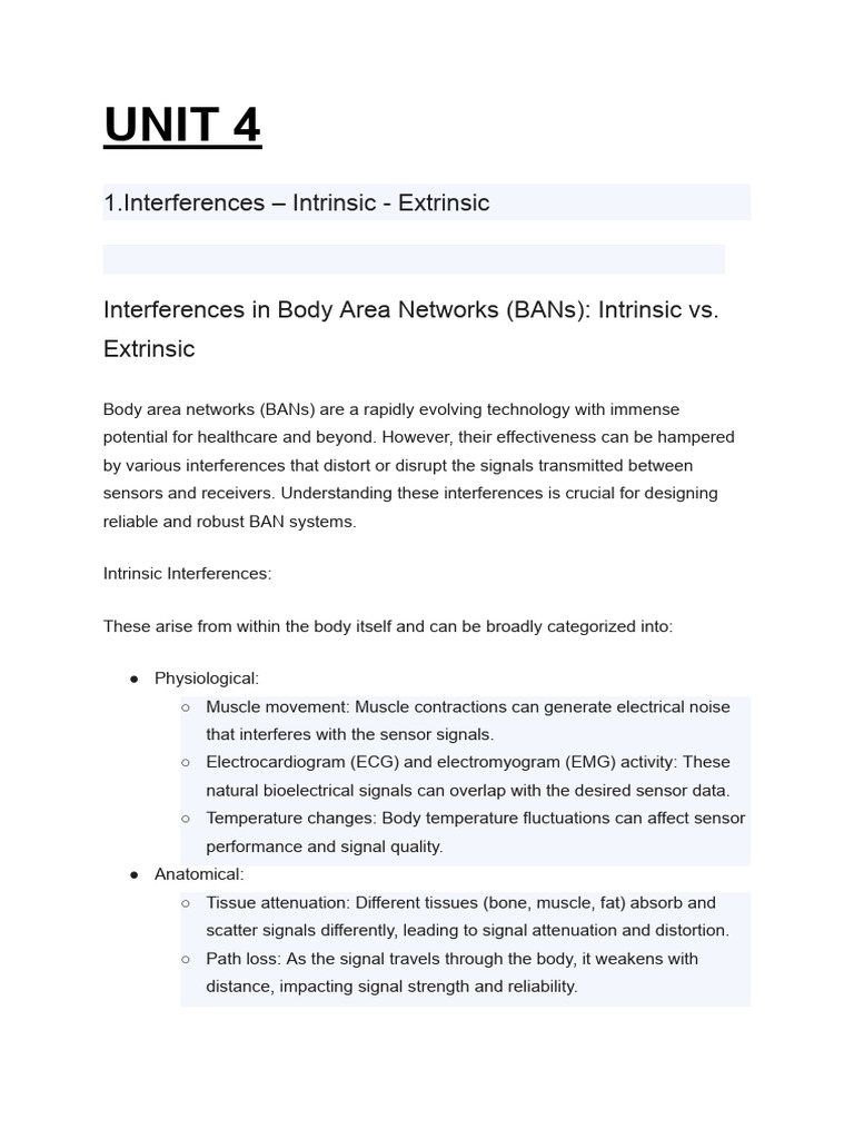 Unit 4 | PDF | Medical Device | Electromagnetic Interference