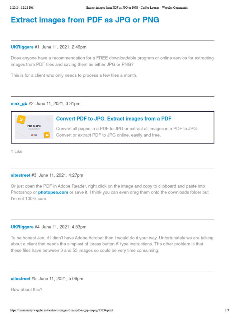 Extract Images From PDF As JPG or PNG - Coffee Lounge - Wappler Community | PDF | Application ...