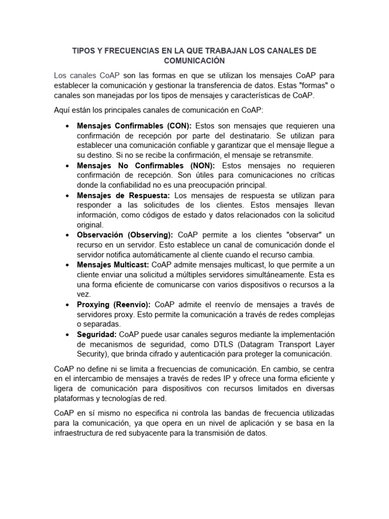 CoAP | PDF | Comunicación | Protocolos de comunicaciones