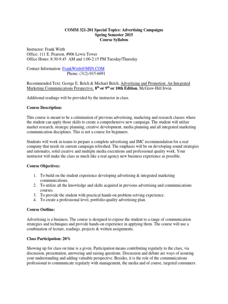 Comm 321-201 Wirth | Download Free PDF | Marketing Communications ...